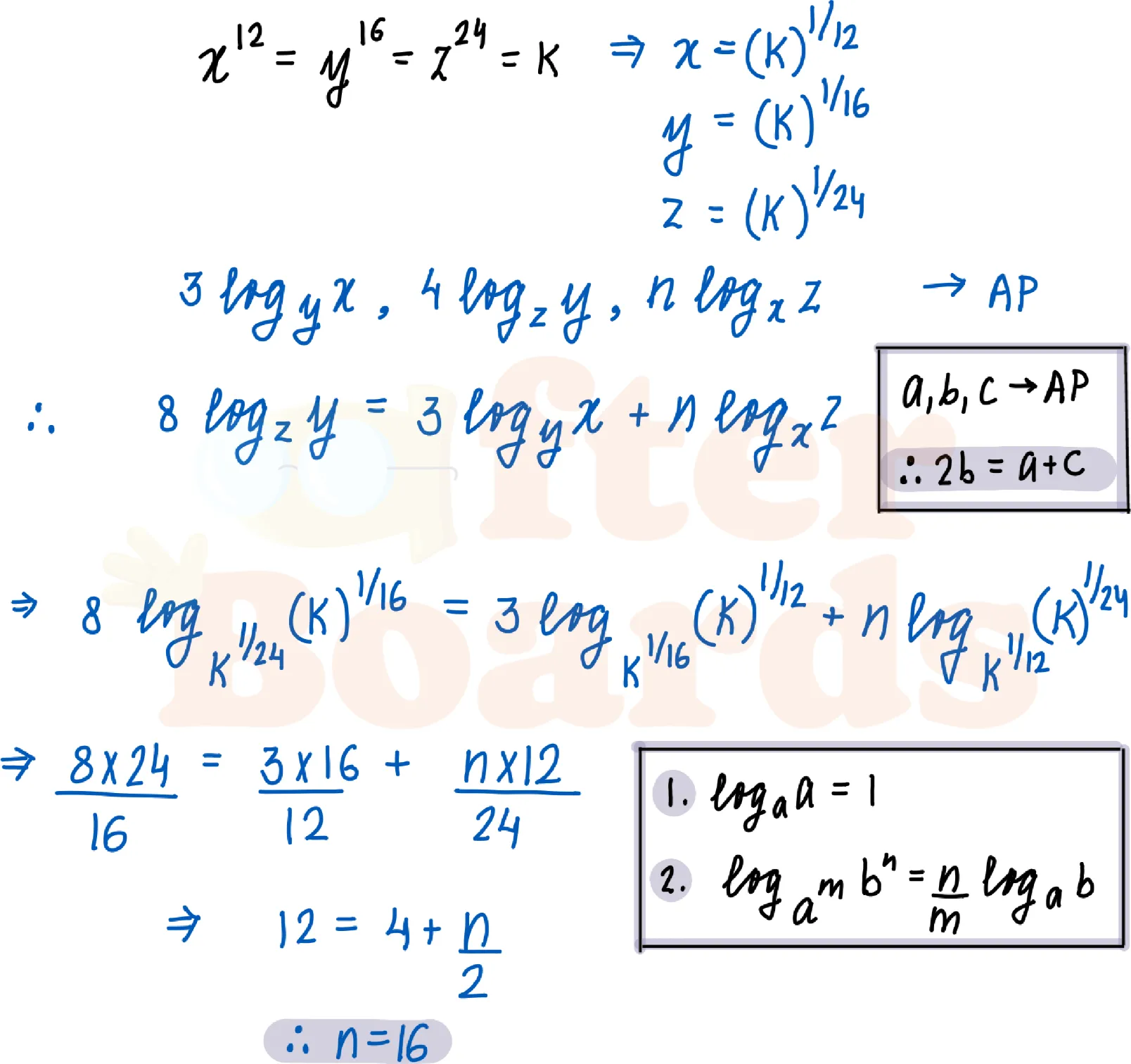 IPMAT Indore - If x, y, z are positive real numbers such that x^12 = y ...