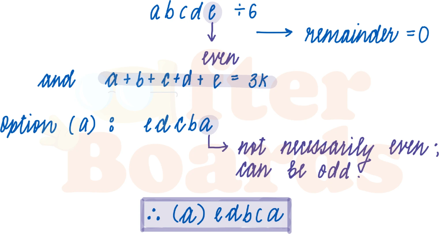 IPMAT Indore - If the five-digit number abcde is divisible by 6, then ...