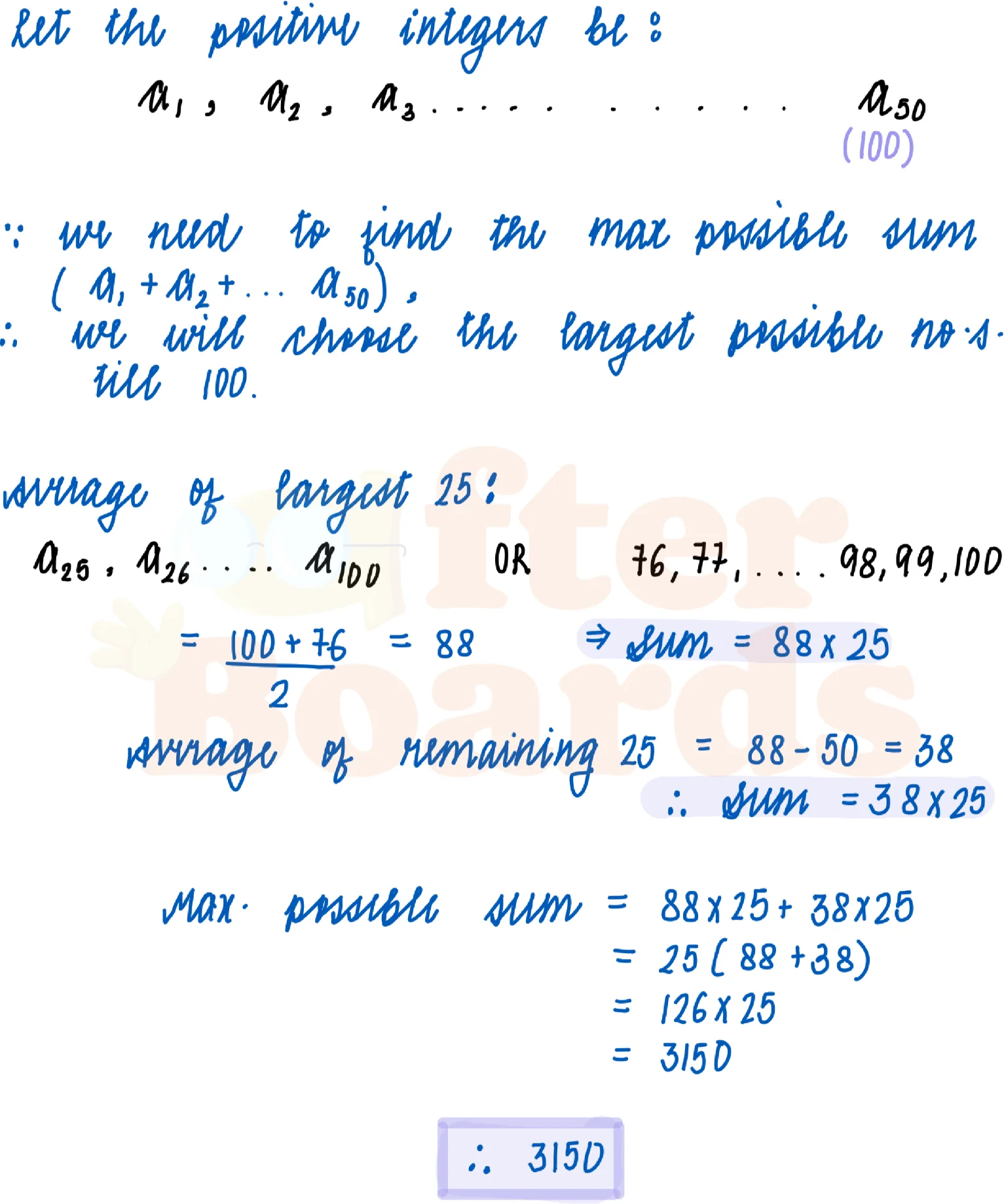 IPMAT Indore - Let 50 distinct positive integers be chosen such that ...